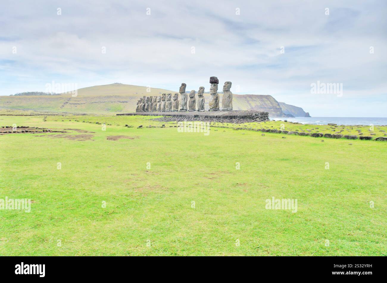 Ahu Tongariki the biggest ahu of Rapa Nui with its impressive 15 moai ...