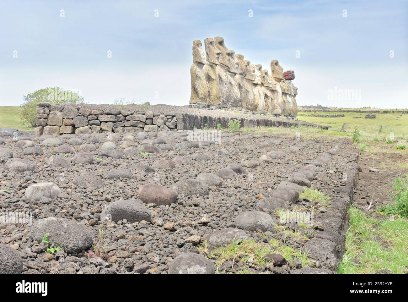 Ahu Tongariki the biggest ahu of Rapa Nui with its impressive 15 moai ...