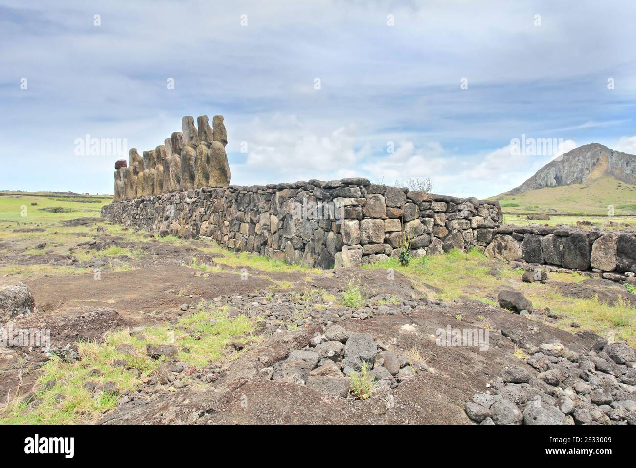 Ahu Tongariki the biggest ahu of Rapa Nui with its impressive 15 moai ...