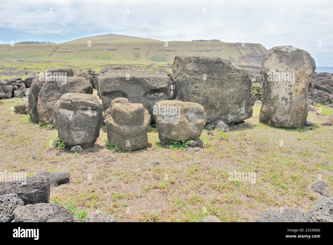 Ahu Tongariki the biggest ahu of Rapa Nui with its impressive 15 moai ...
