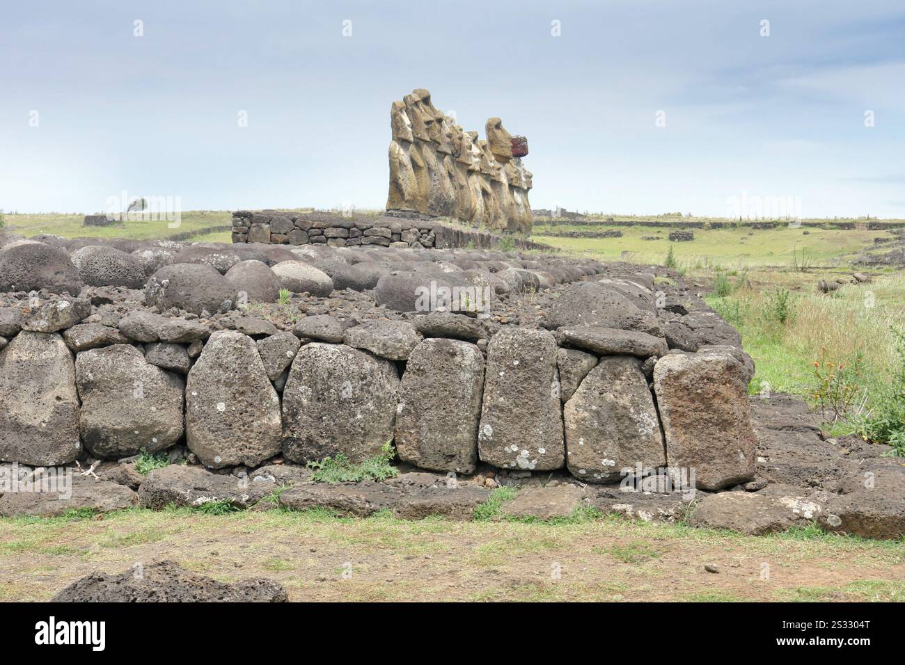 Ahu Tongariki the biggest ahu of Rapa Nui with its impressive 15 moai ...