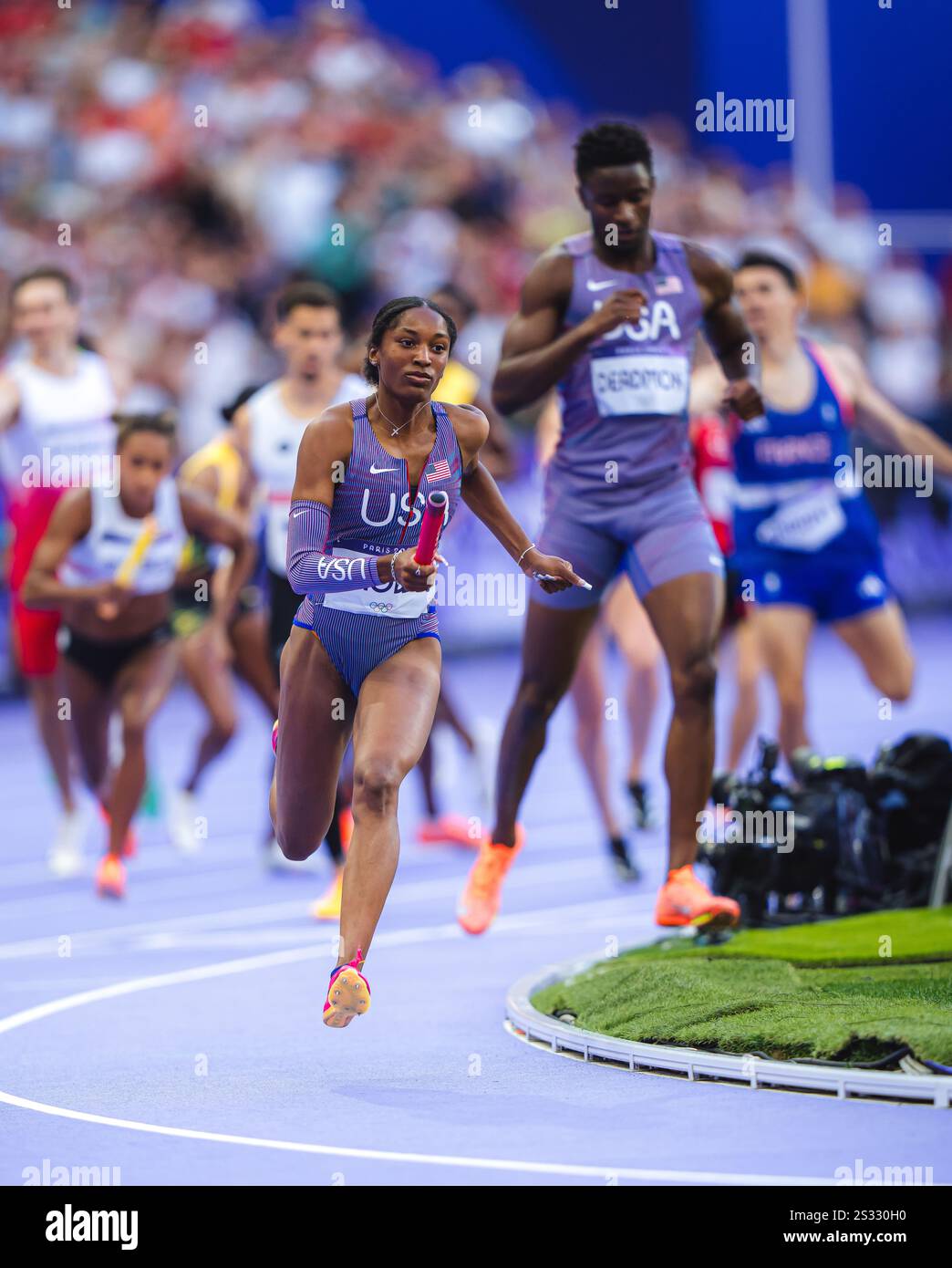 Kaylyn Brown participating in the 4X400 meters relay mixed at the Paris ...