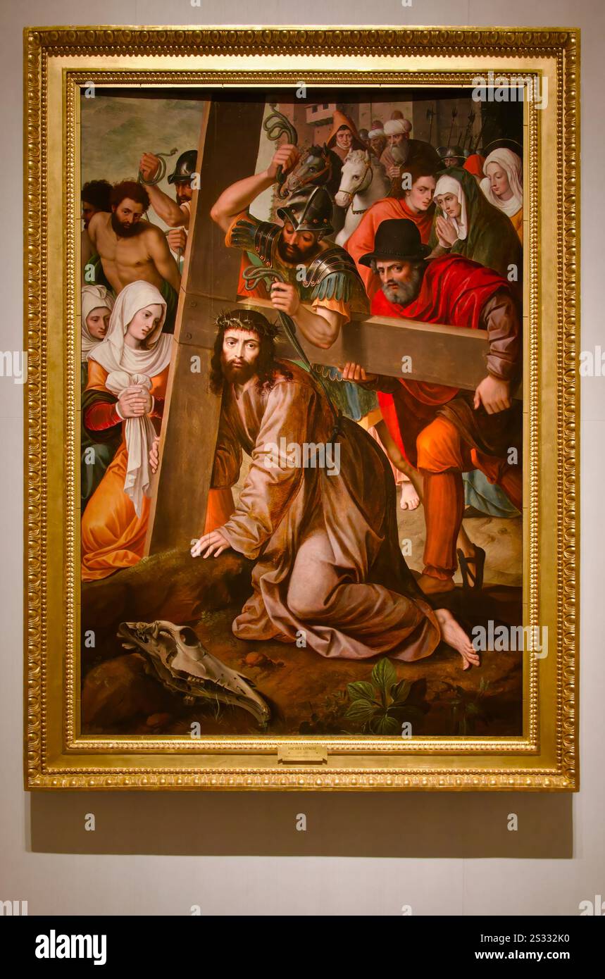 Circa 1530 oil on panel painting Christ Carrying the Cross by Michiel ...