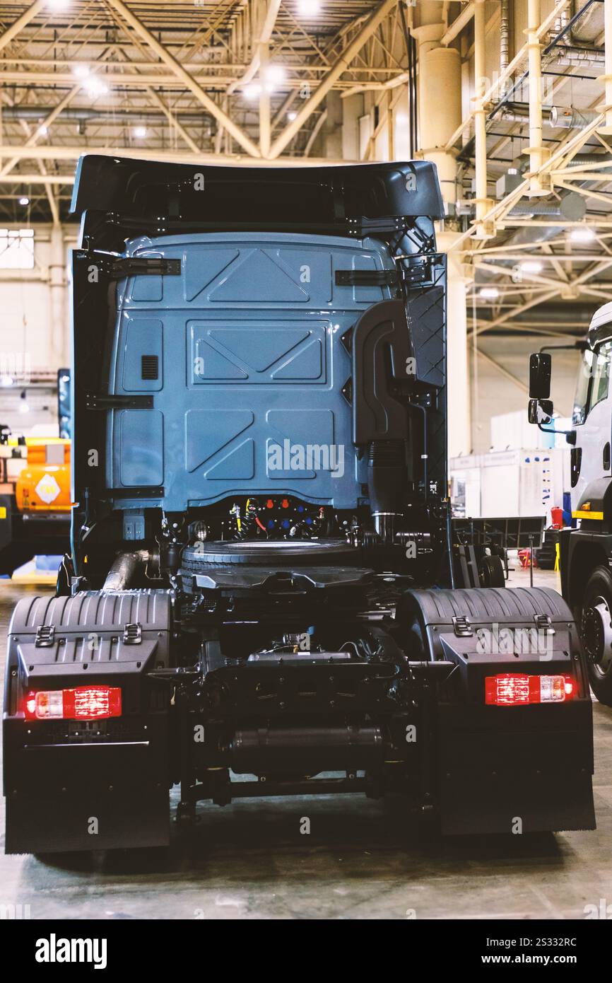 Rear of a truck without a trailer with a spare wheel Stock Photo - Alamy
