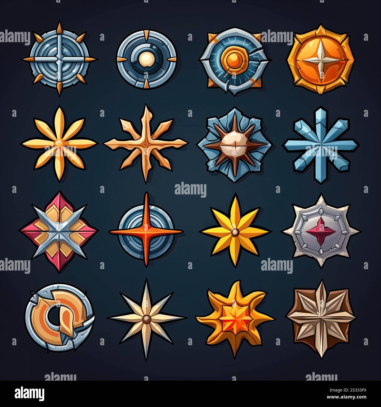 throwing shuriken weapon game ai generated. japanese knife, symbol ...