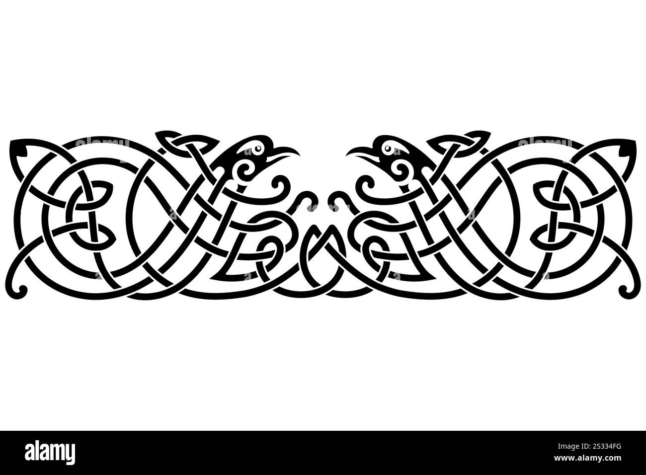 Viking Scandinavian design. Ancient decorative mythical animal in ...