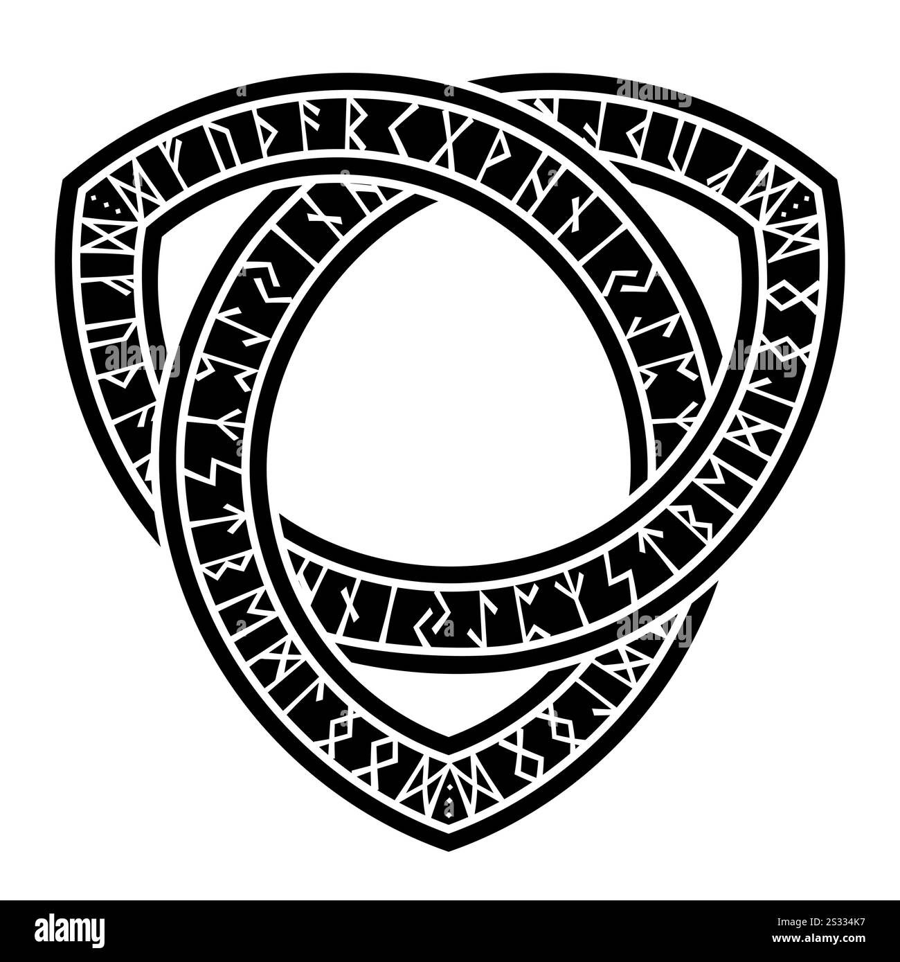 Round Celtic Scandinavian Design, a triskele of runic symbols Stock ...