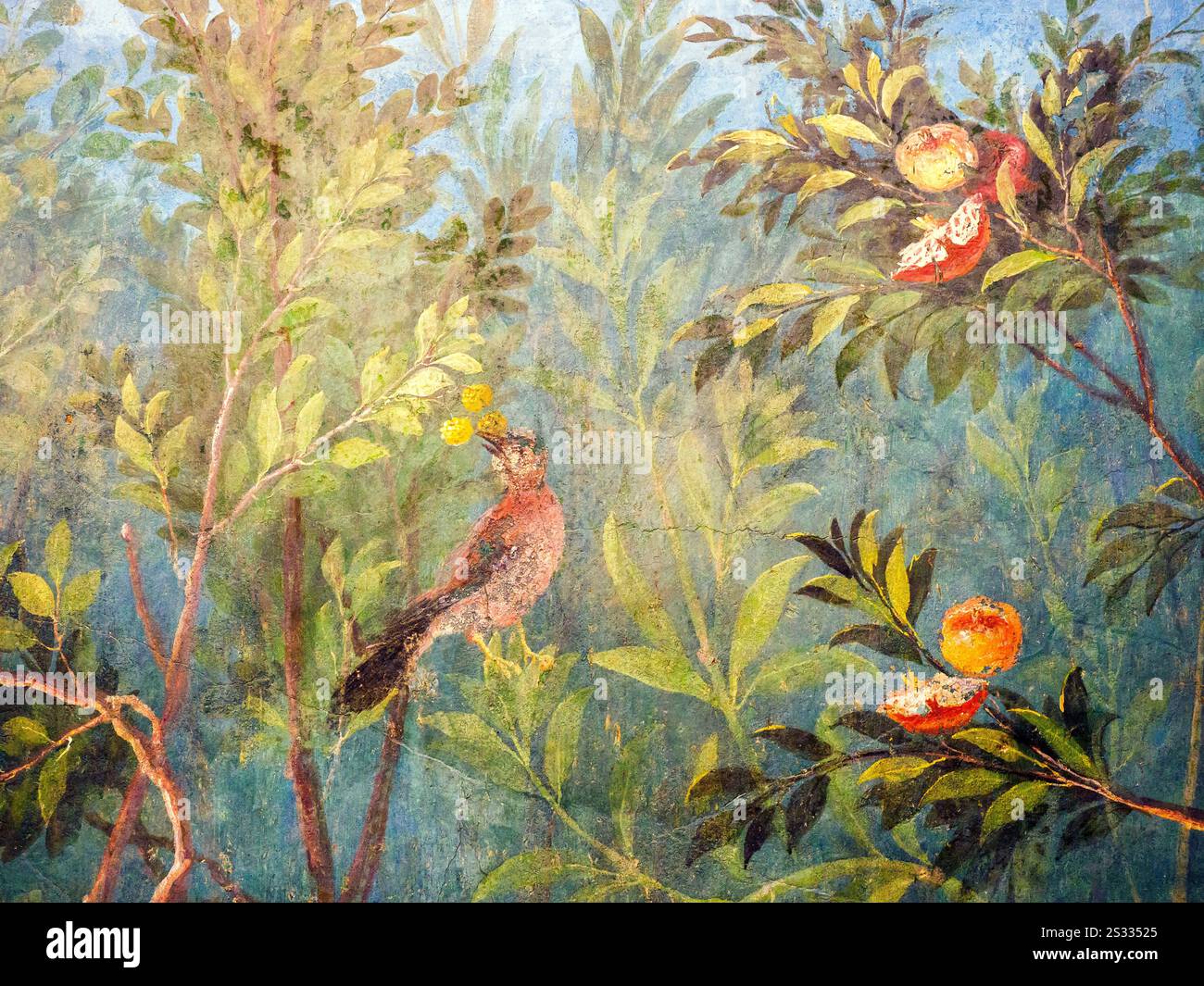 Painted wall fresco of a room in Villa di Livia at Primaporta - The ...