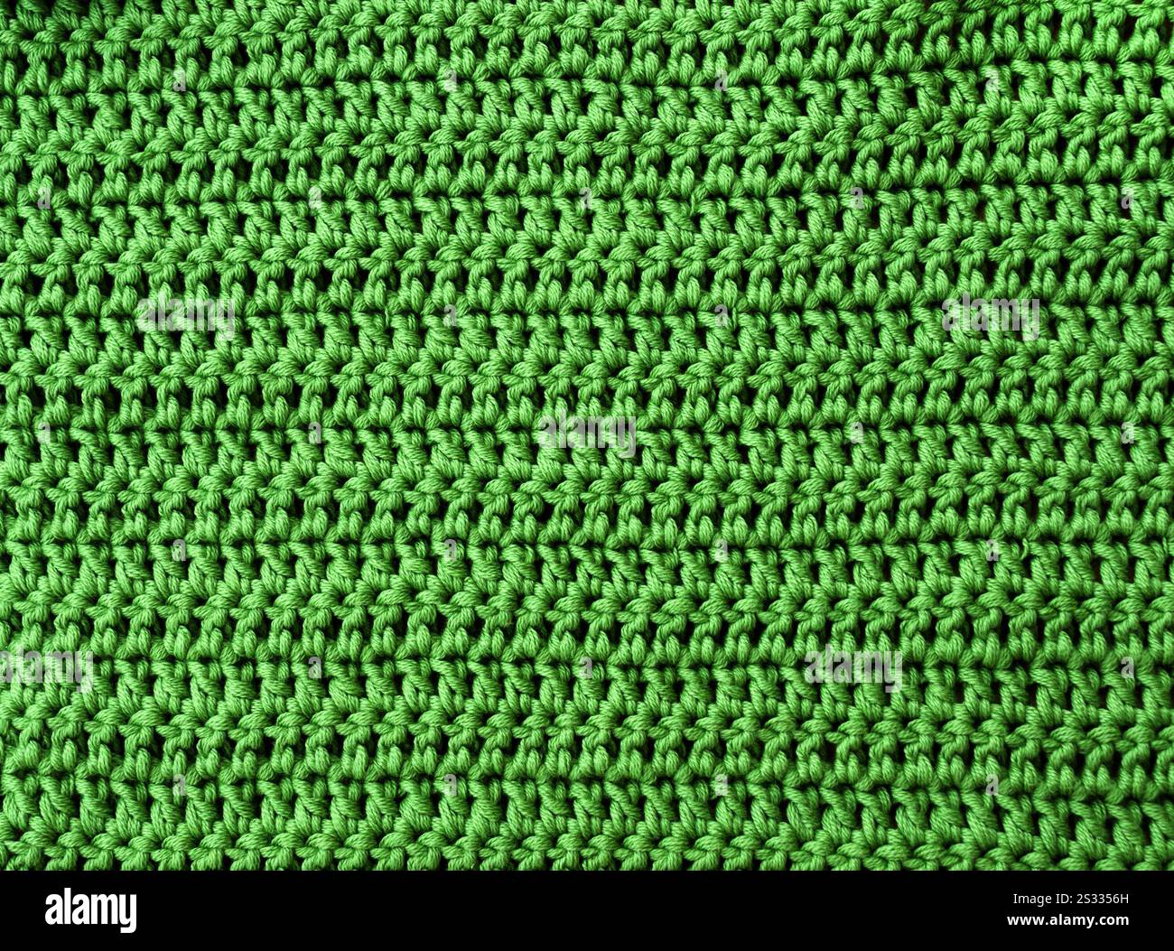 Crochet pattern, green cotton thread, double crochet Stock Photo - Alamy
