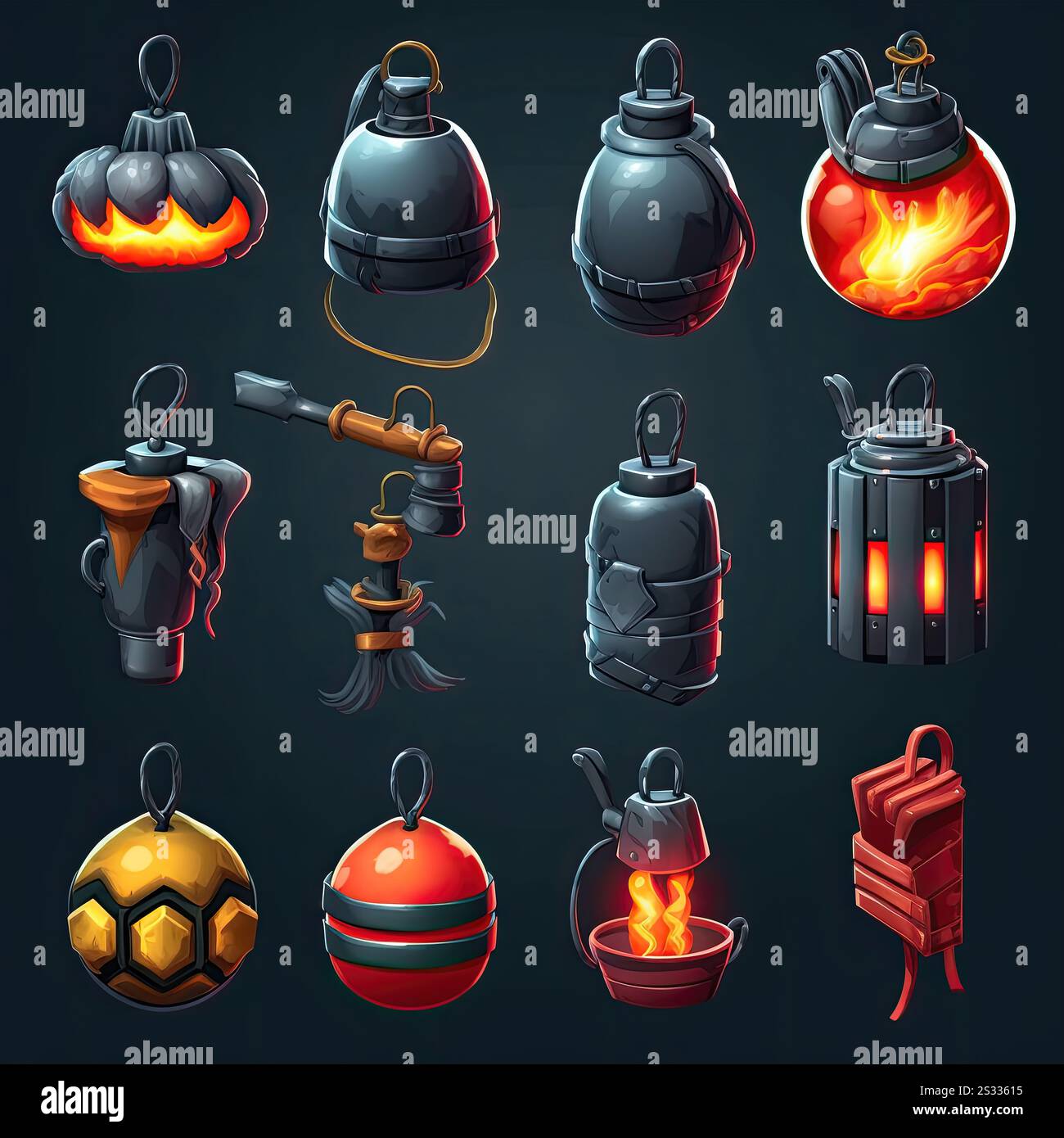 fire bomb dynamite tnt game ai generated. timer war, power warning ...