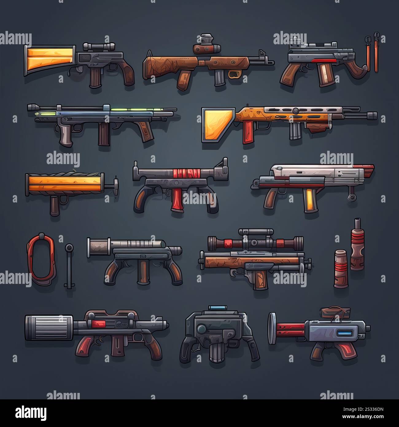 automatic rifle weapon game ai generated. background , gun military ...