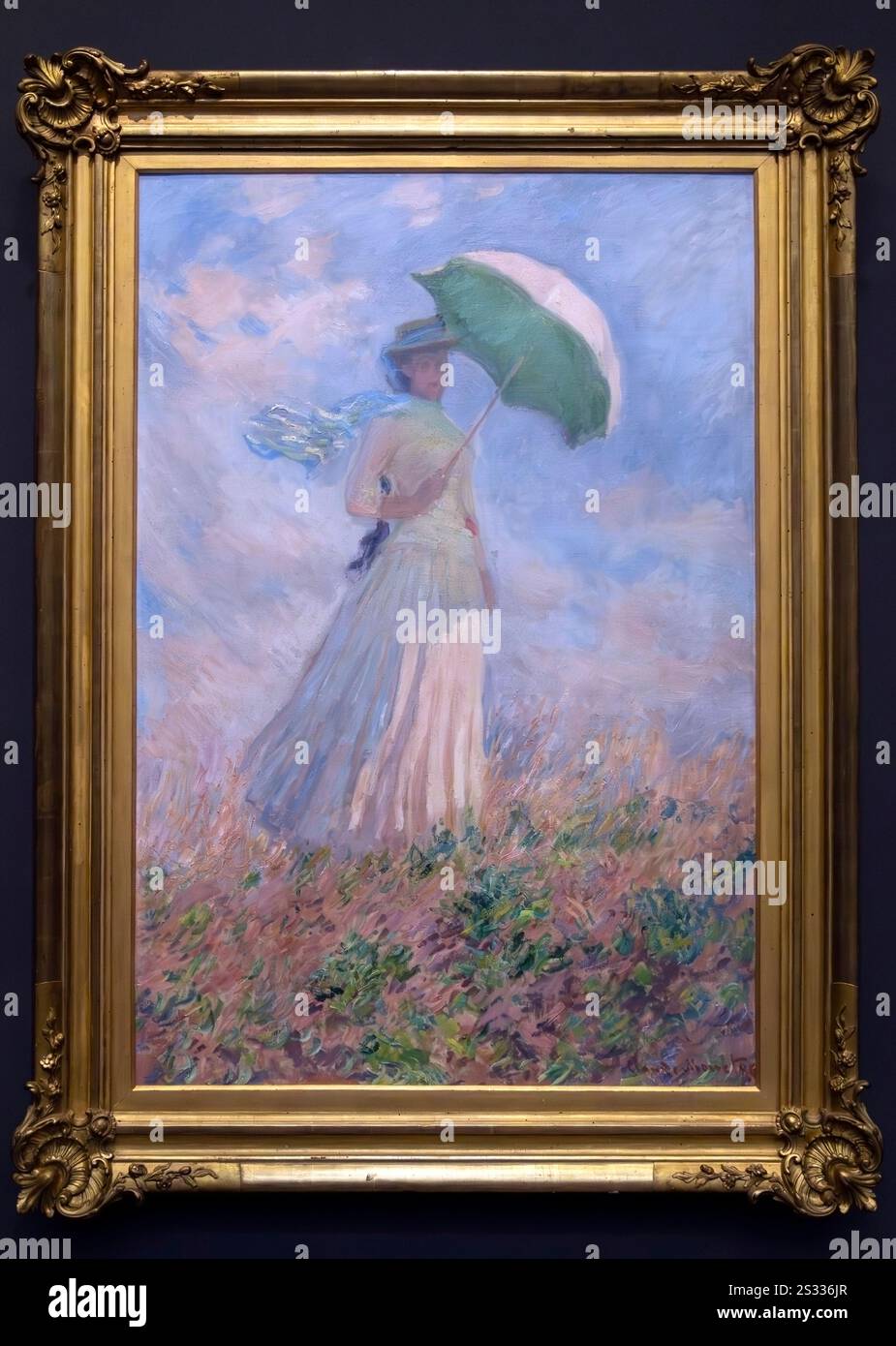Woman with a Parasol Facing Right 1886 oil painting in frame by Claude ...