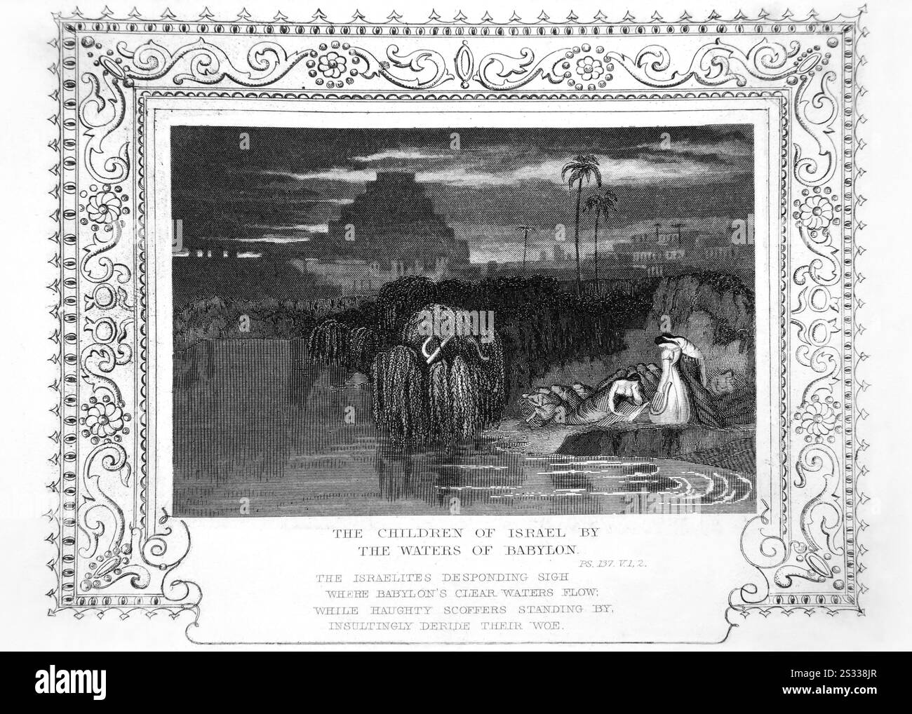 Steel Engraving of the Children of Israel by the Waters of Babylon ...