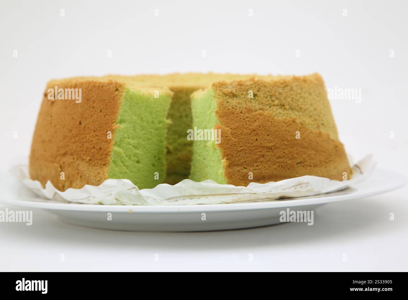 Singapore's Pandan Chiffon Cake Green Coloured Sponge made with the ...