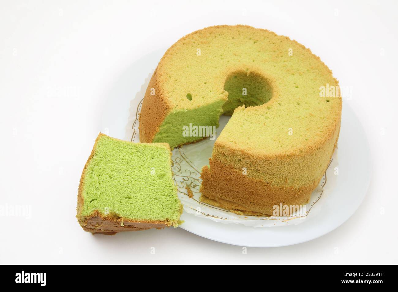 Singapore's Pandan Chiffon Cake Green Coloured Sponge made with the ...