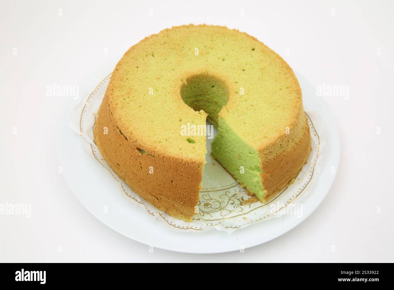 Singapore's Pandan Chiffon Cake Green Coloured Sponge made with the ...