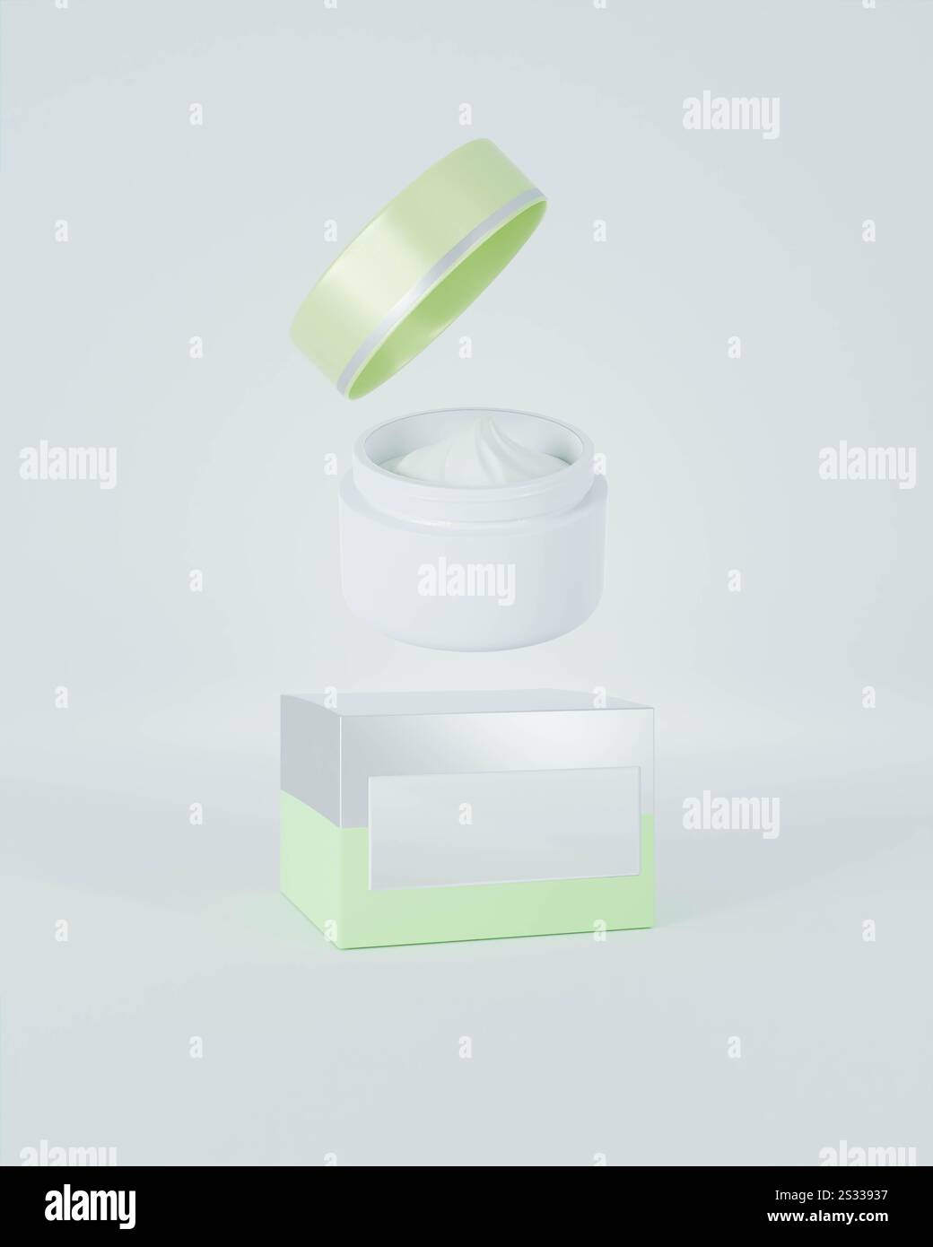 A white cream jar placed on a white background Stock Photo - Alamy