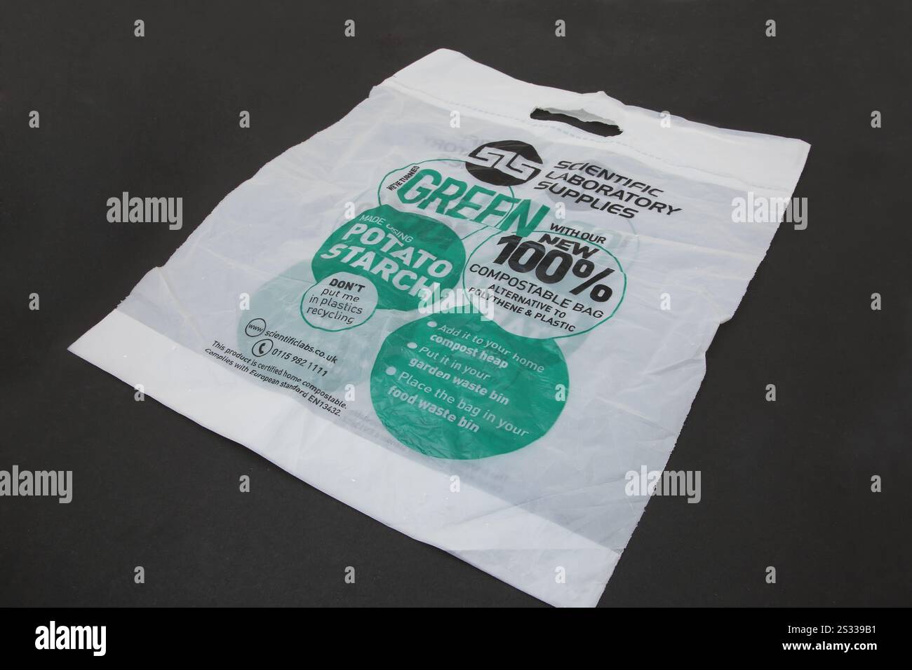 Compostable Carrier Bag Made out of Potato Starch Stock Photo - Alamy