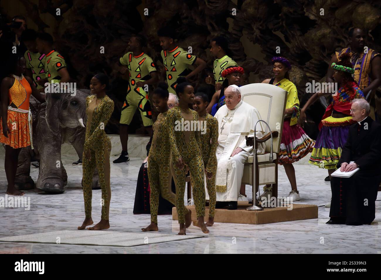 January 8, 2025, Vatican City. POPE FRANCIS attends a CircAfrica circus ...