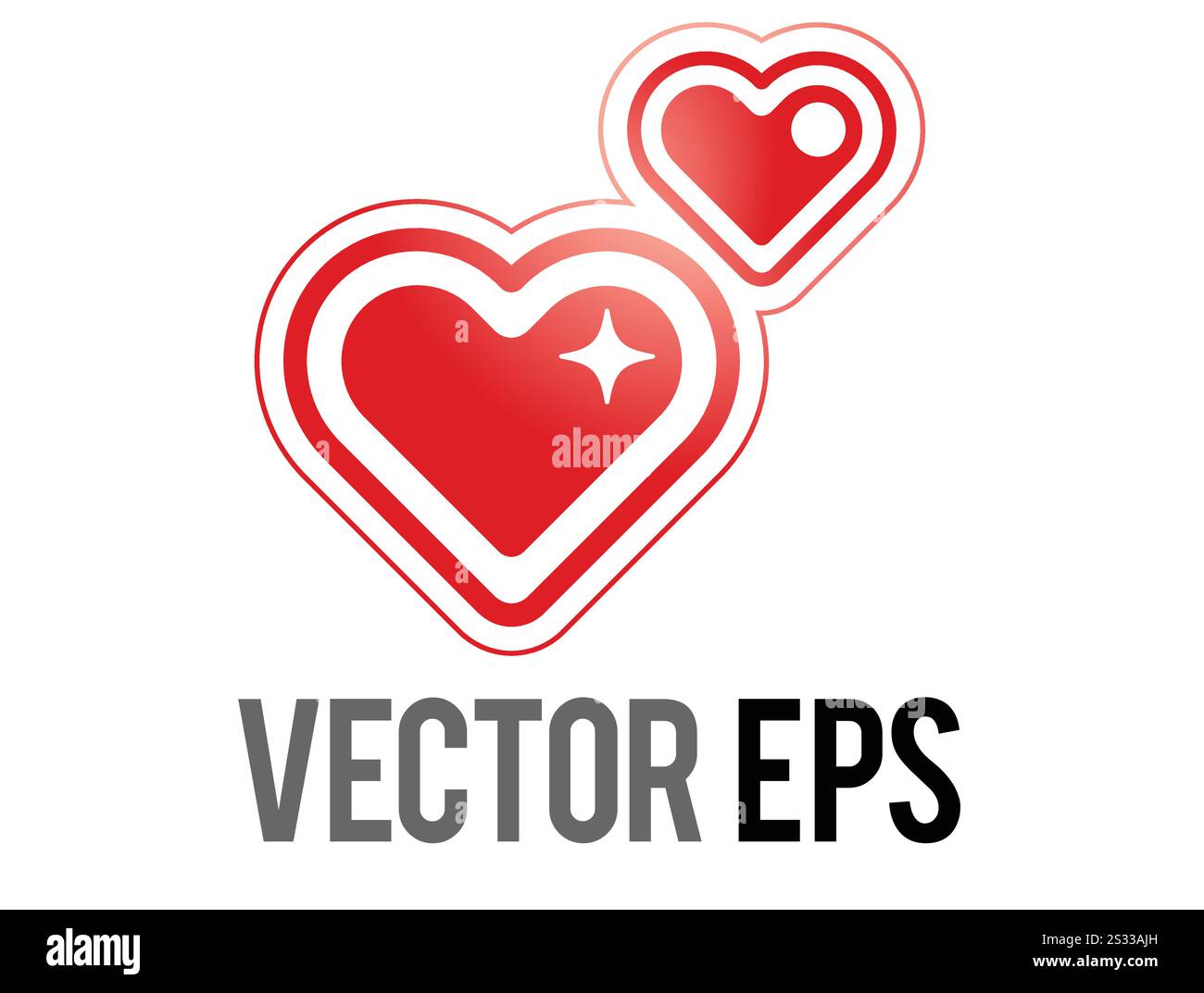 The isolated Y2K gradient red to pink retro heart and star icon Stock ...