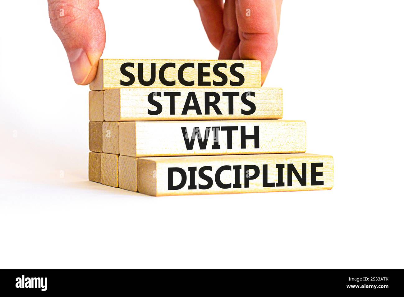 Success starts with discipline symbol. Concept words Success starts with discipline on beautiful ...