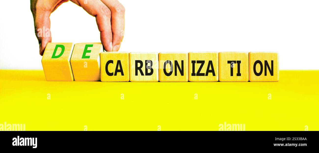 Decarbonization or carbonization symbol. Concept words Decarbonization ...