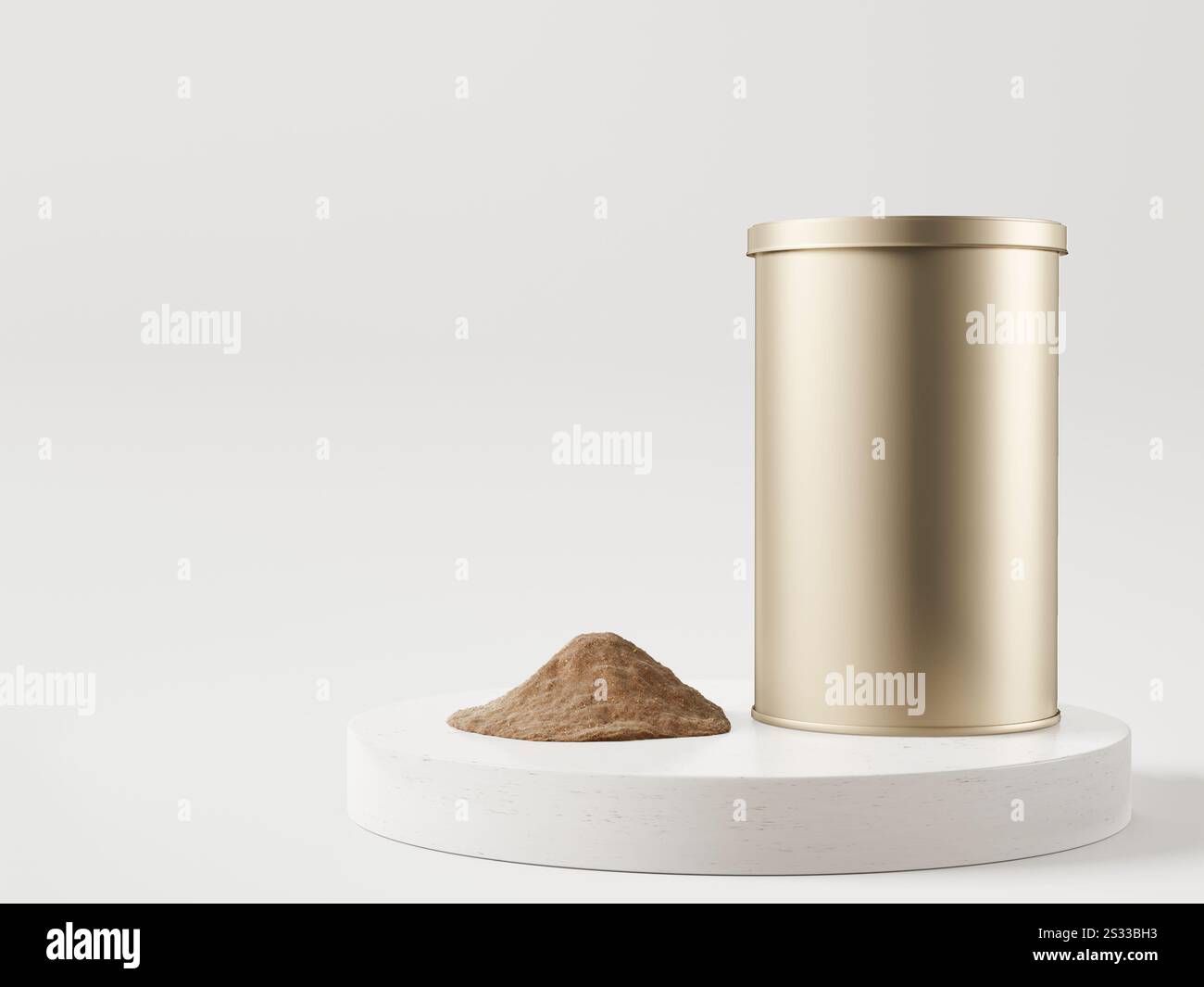 Coffee cans with coffee powder placed on floor, 3d Stock Photo - Alamy