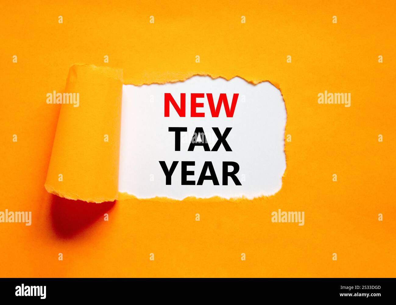 New tax year symbol. Concept words New tax year on beautiful white ...