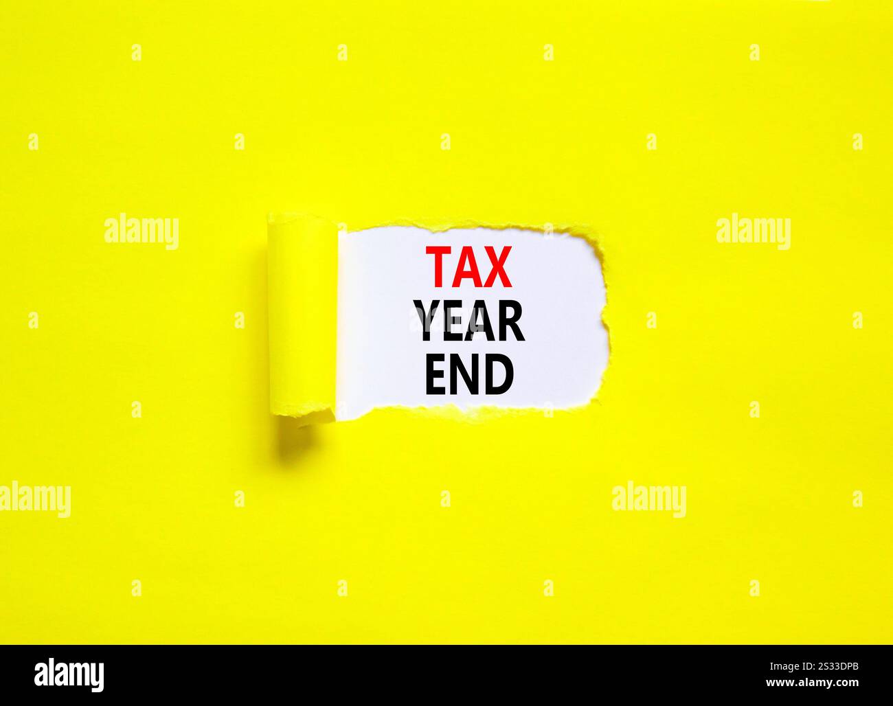 Tax year end symbol. Concept words Tax year end on beautiful white ...