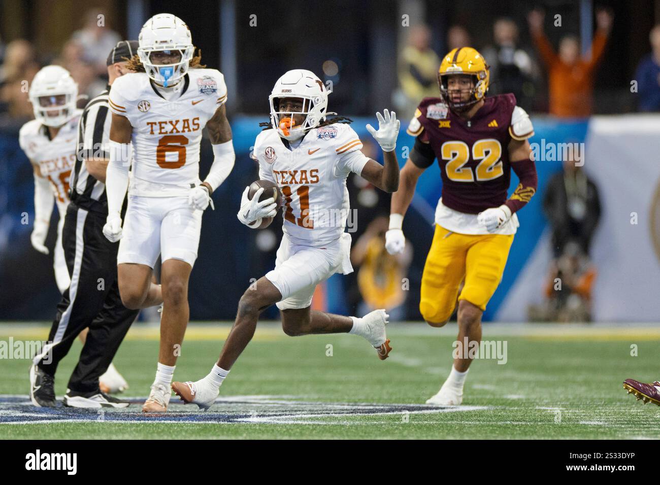 ATLANTA, GA - JANUARY 01: Wide Receiver Silas Bolden #11 of the Texas ...
