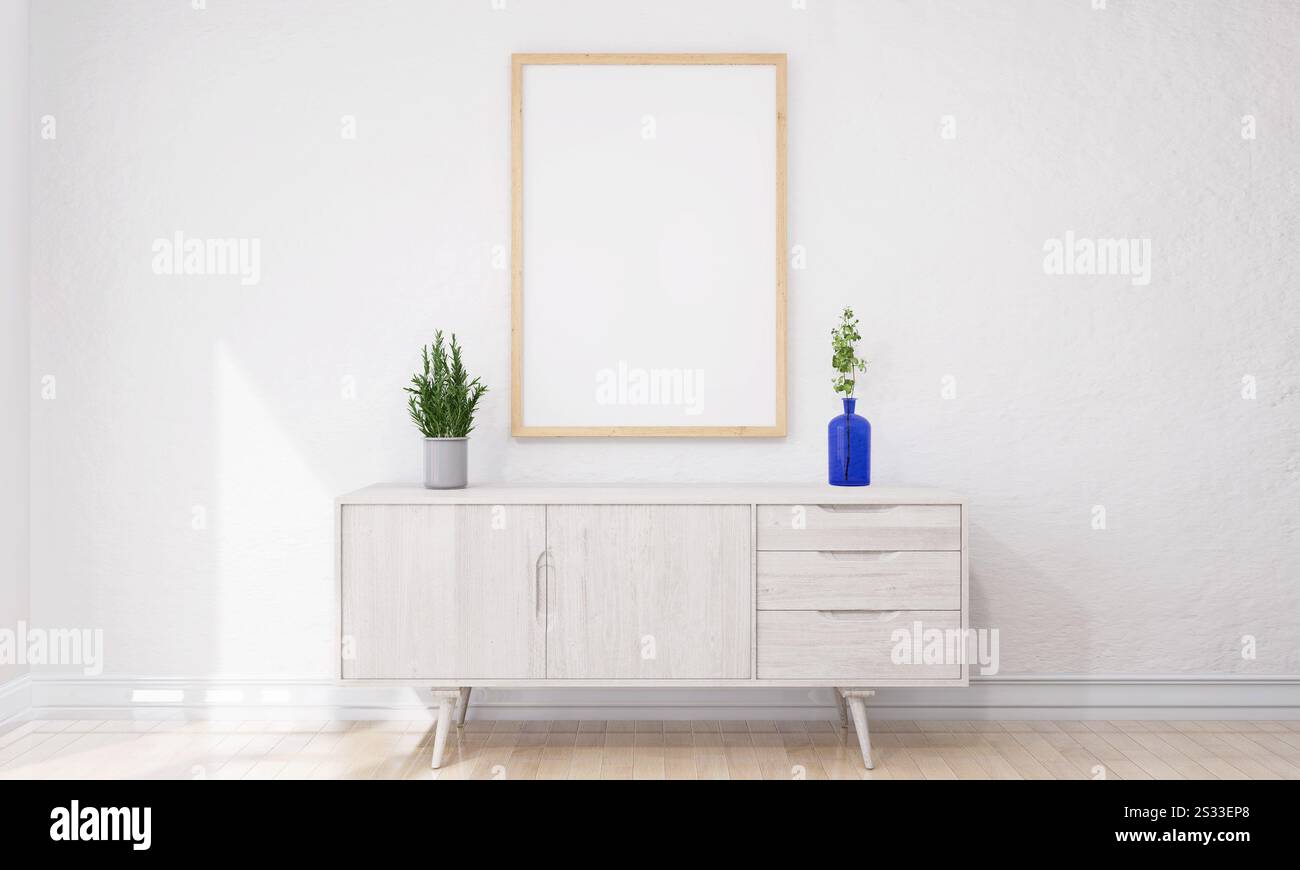 Office room with work desk and picture frame Stock Photo - Alamy