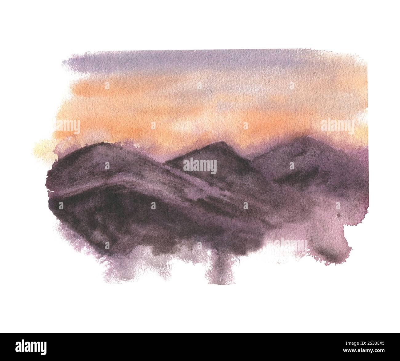 Misty sunrise mountains Cut Out Stock Images & Pictures - Alamy