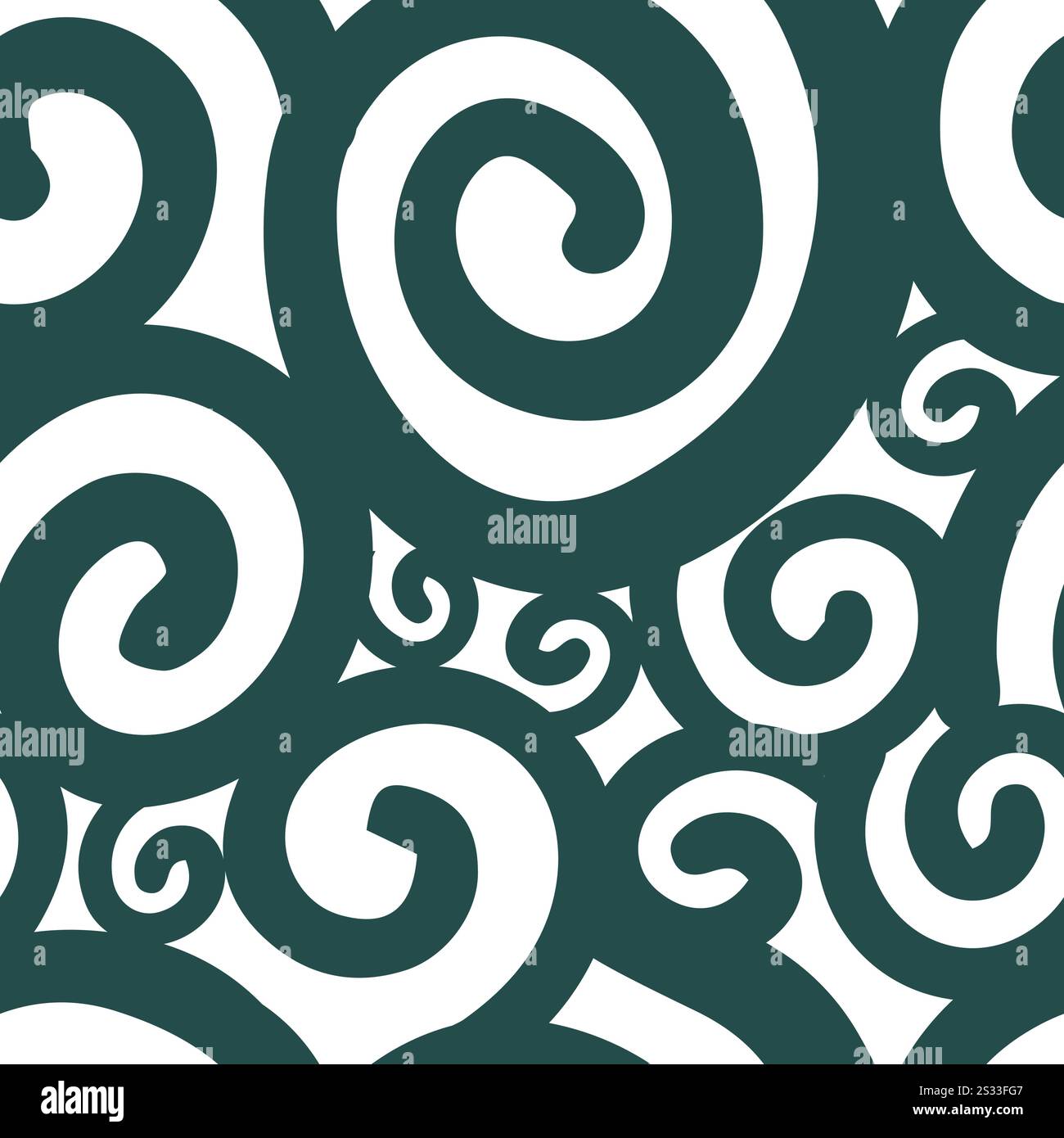 Swirls on white background seamless pattern. hand drawing. Not AI ...