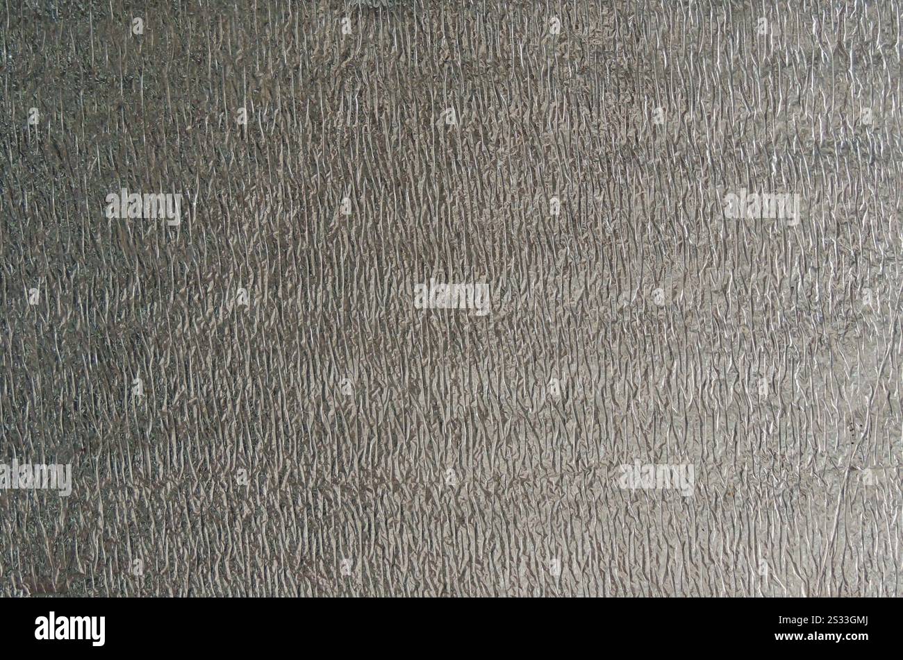 shiny reflective material with aluminum crumpled coating, silver ribbed ...