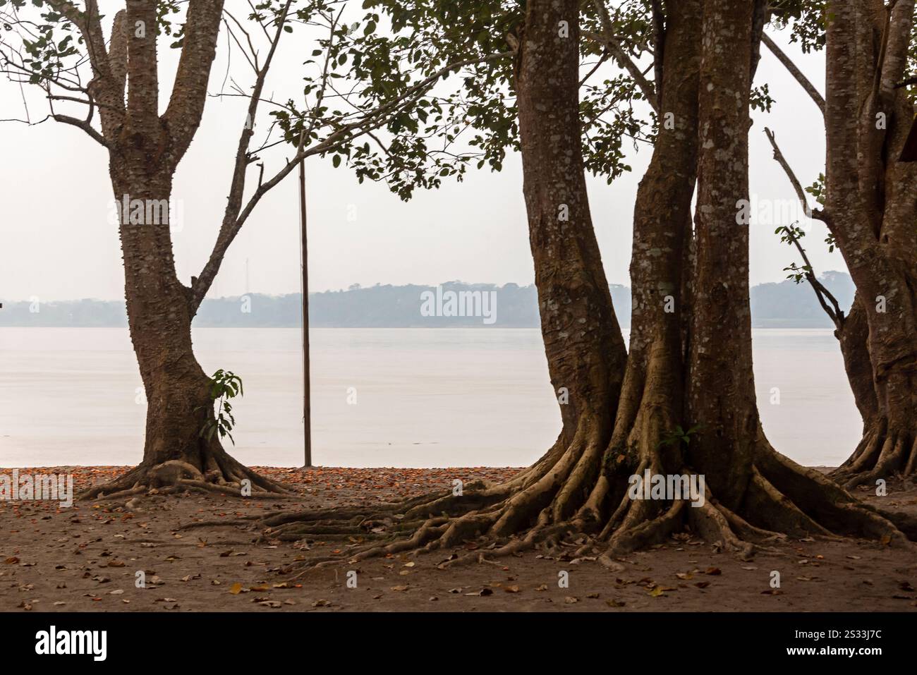San Antonio del Cacao dock, frontier and port. Frontier between ...