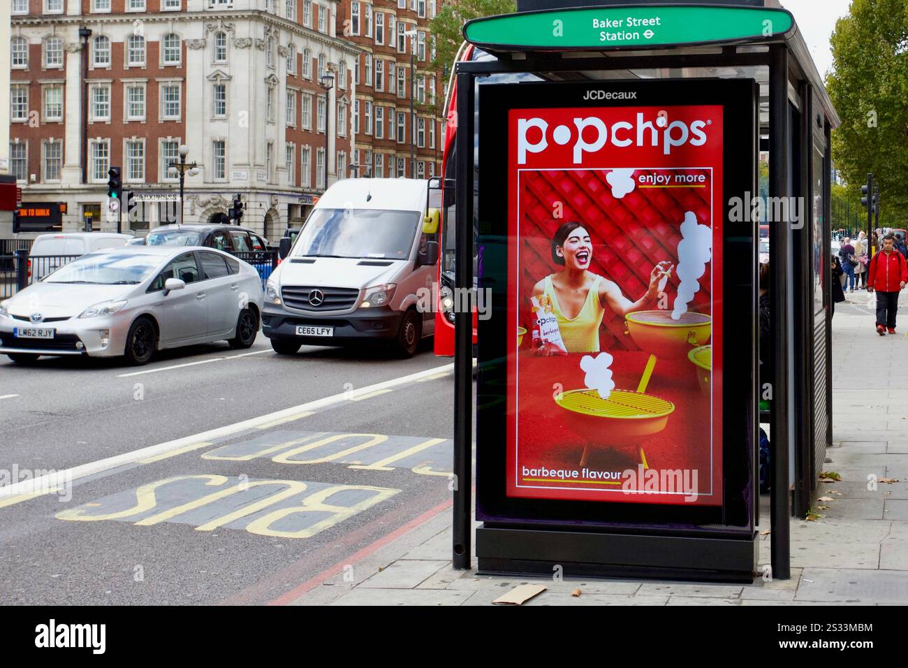 Bus stop, London, England Stock Photo - Alamy