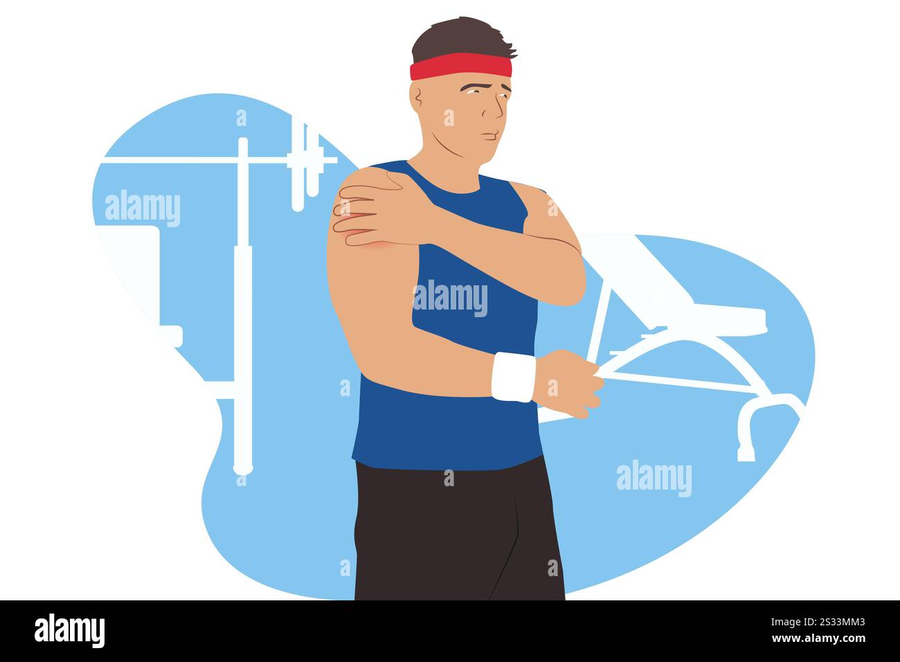 A vector illustration of Athlete Having a Shoulder Injury Stock Vector ...