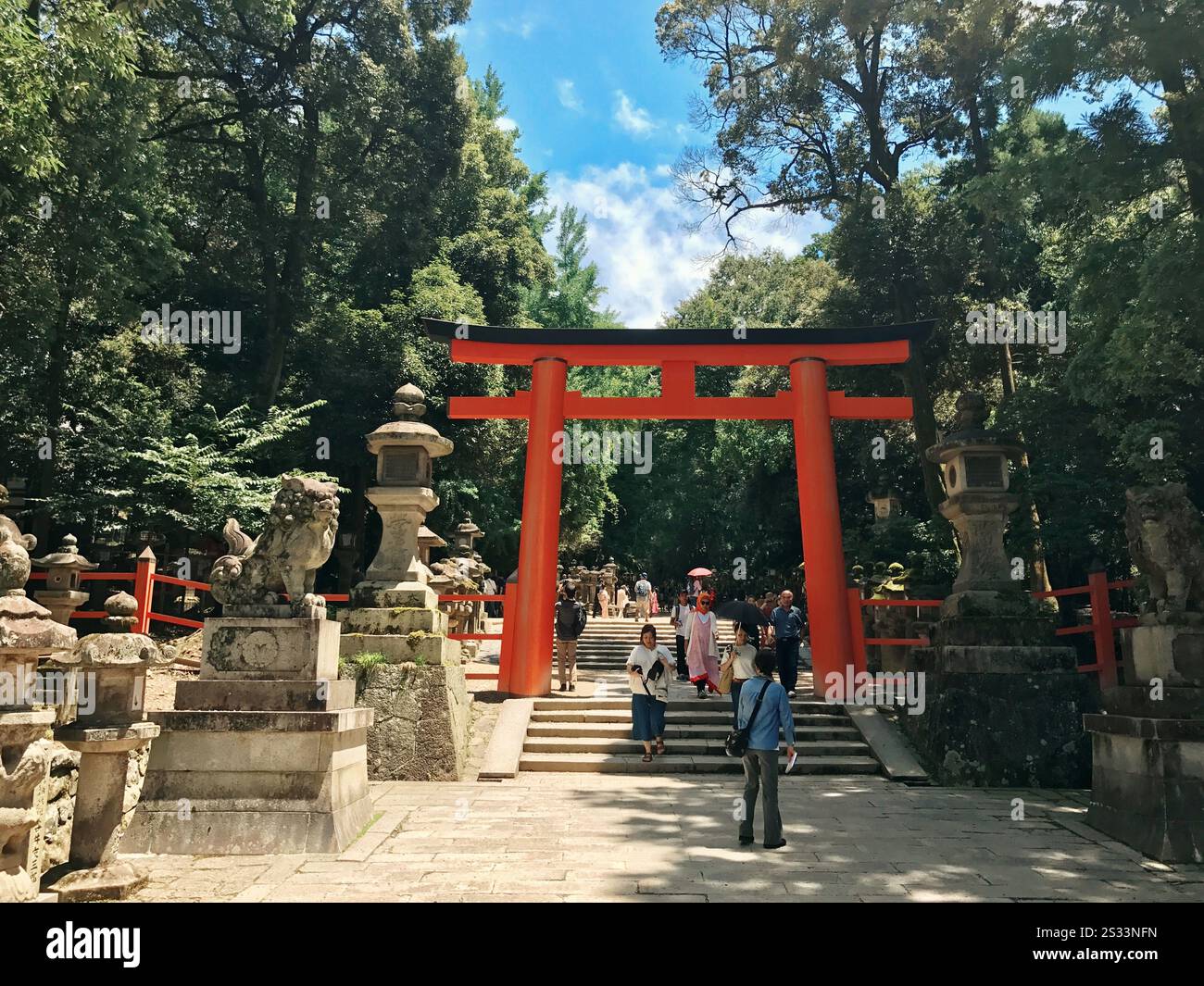 Nara, Japan - July 21 2017: Kasuga Taisha Shrine Torii Gate with ...