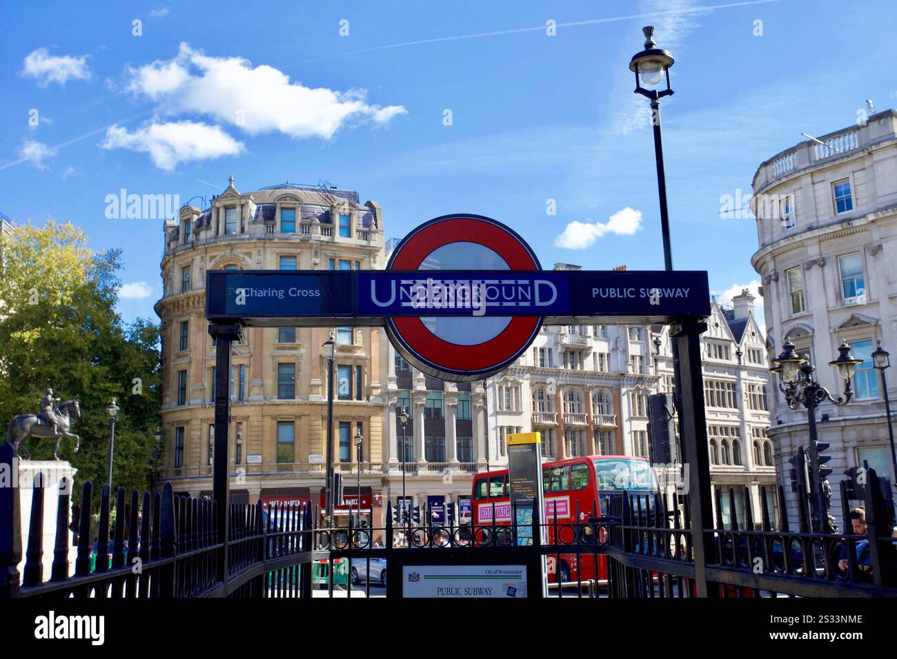Entrance to Charing Cross underground station, Charing Cross, City of ...