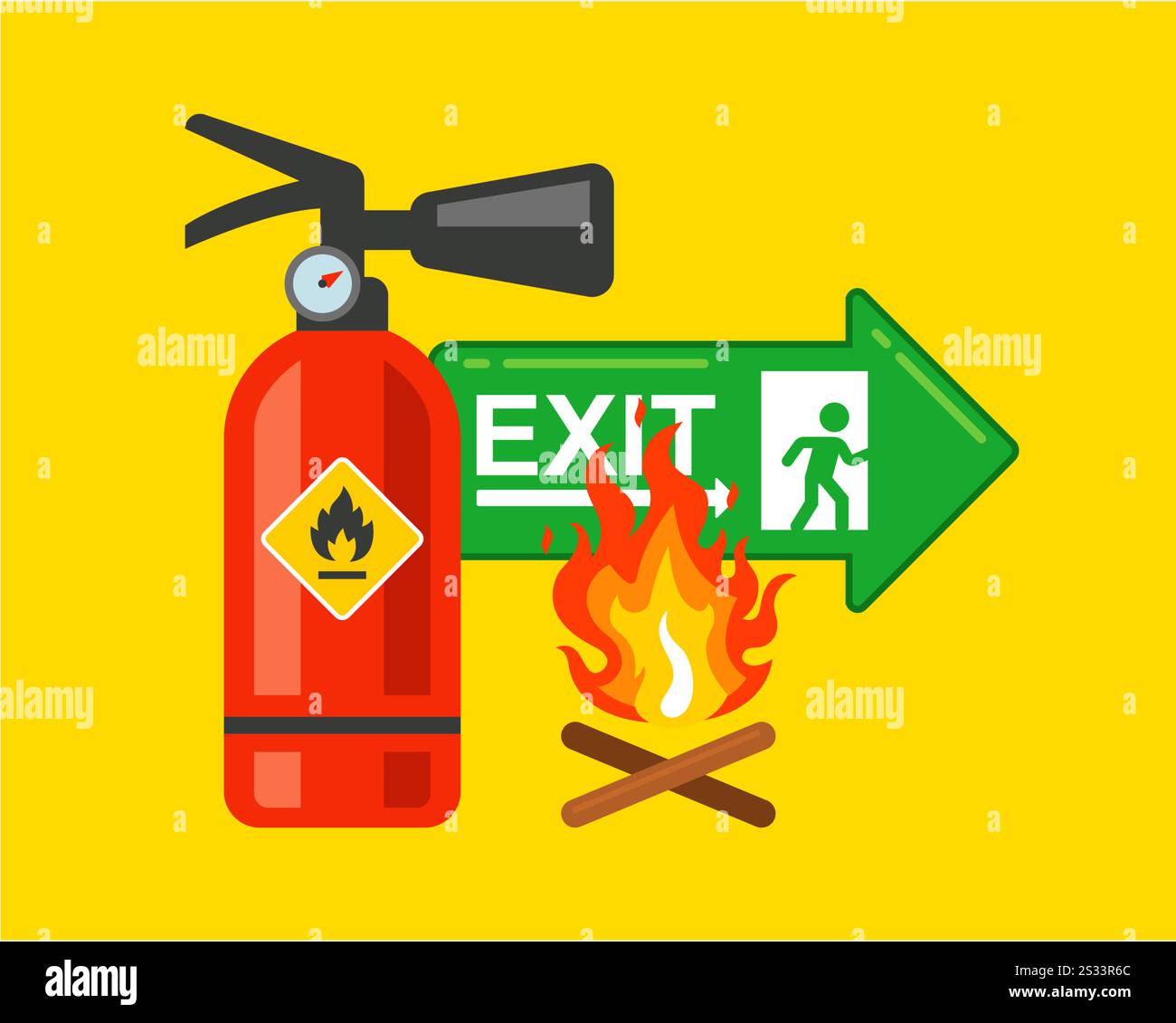 collage fire safety. fire protection. fire fighting equipment Stock ...