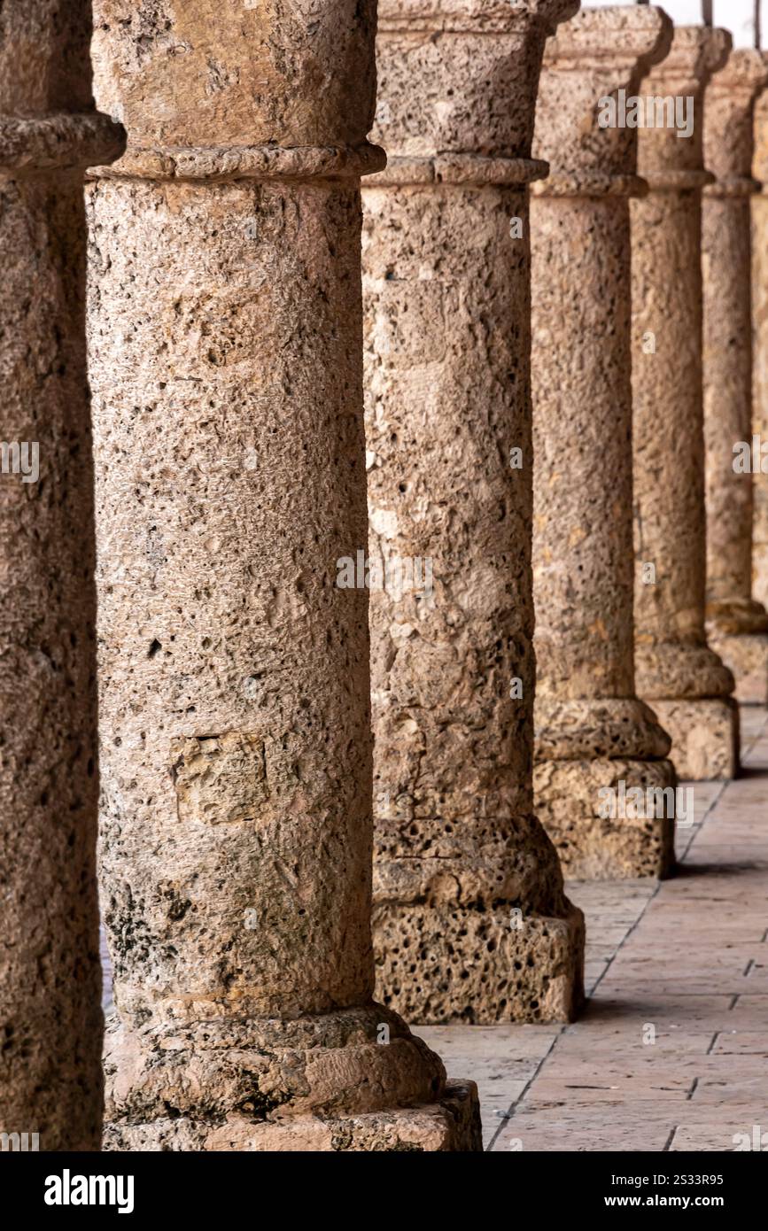Colonial Columns. Historical Center, Cartagena de Indias, Colombia ...