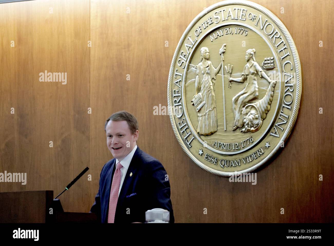 North Carolina House Speaker Destin Hall, R-Caldwell, presides over the ...