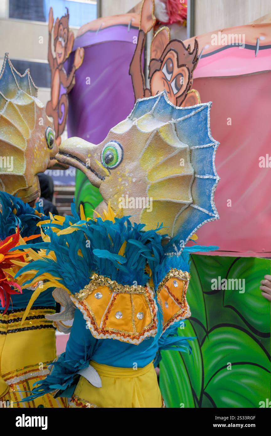 Scene from the annual New Year's Day Mummer's parade in Philadelphia ...