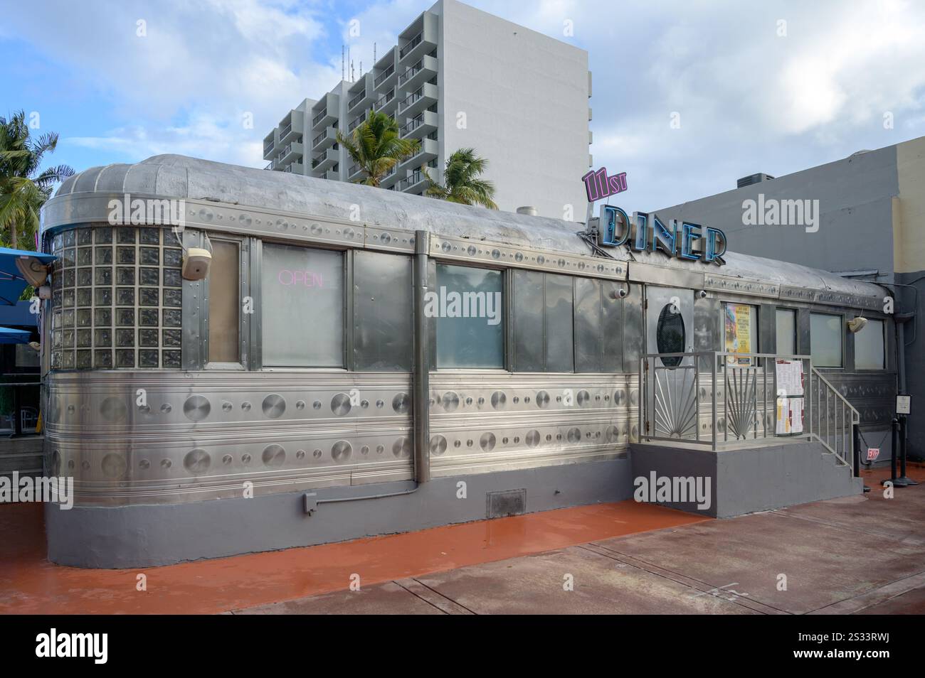 11th St. Diner, an Art Deco example in Miami, Florida Stock Photo - Alamy