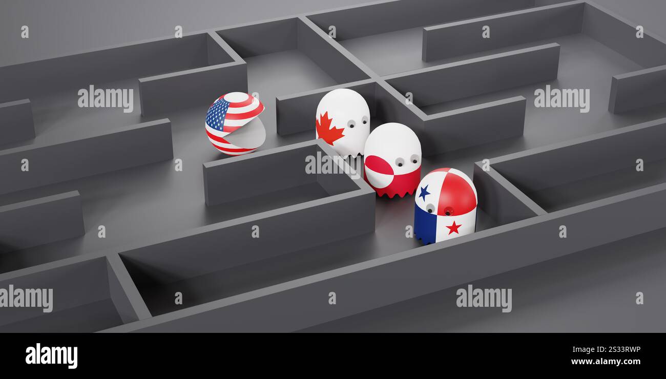 Concept: The USA are chasing Canada, Greenland and Panama. Analogy to ...