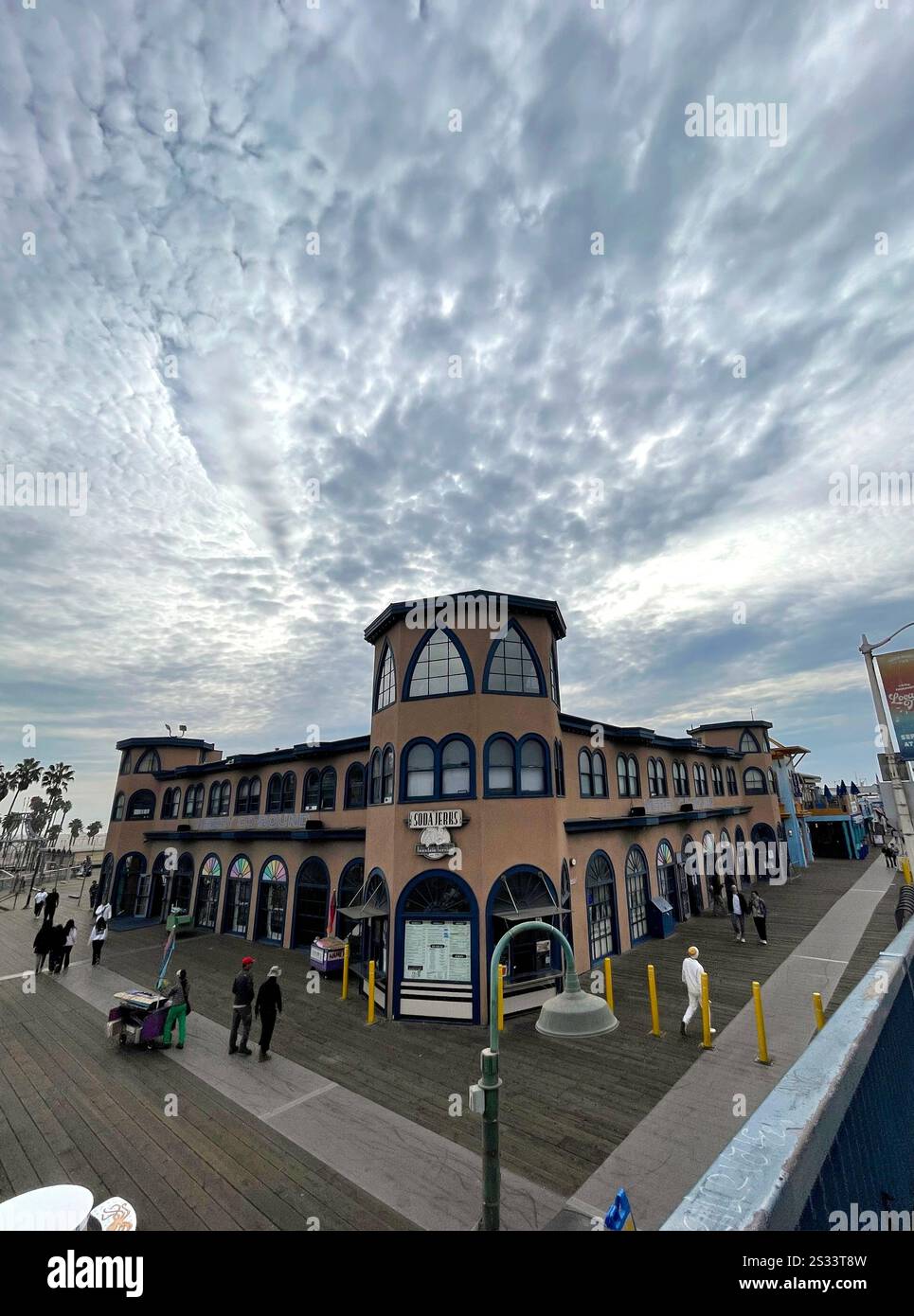 The historic Loofs carousel building on the Santa Monica Pier, Los ...