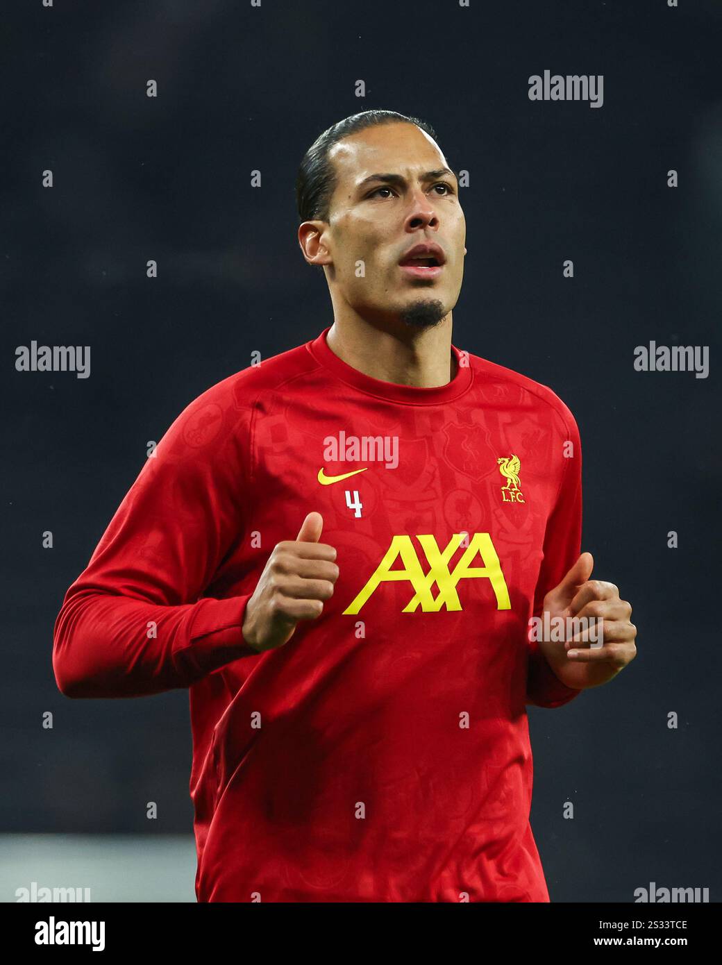 Virgil van Dijk of Liverpool during the pre-game warmup ahead of the ...