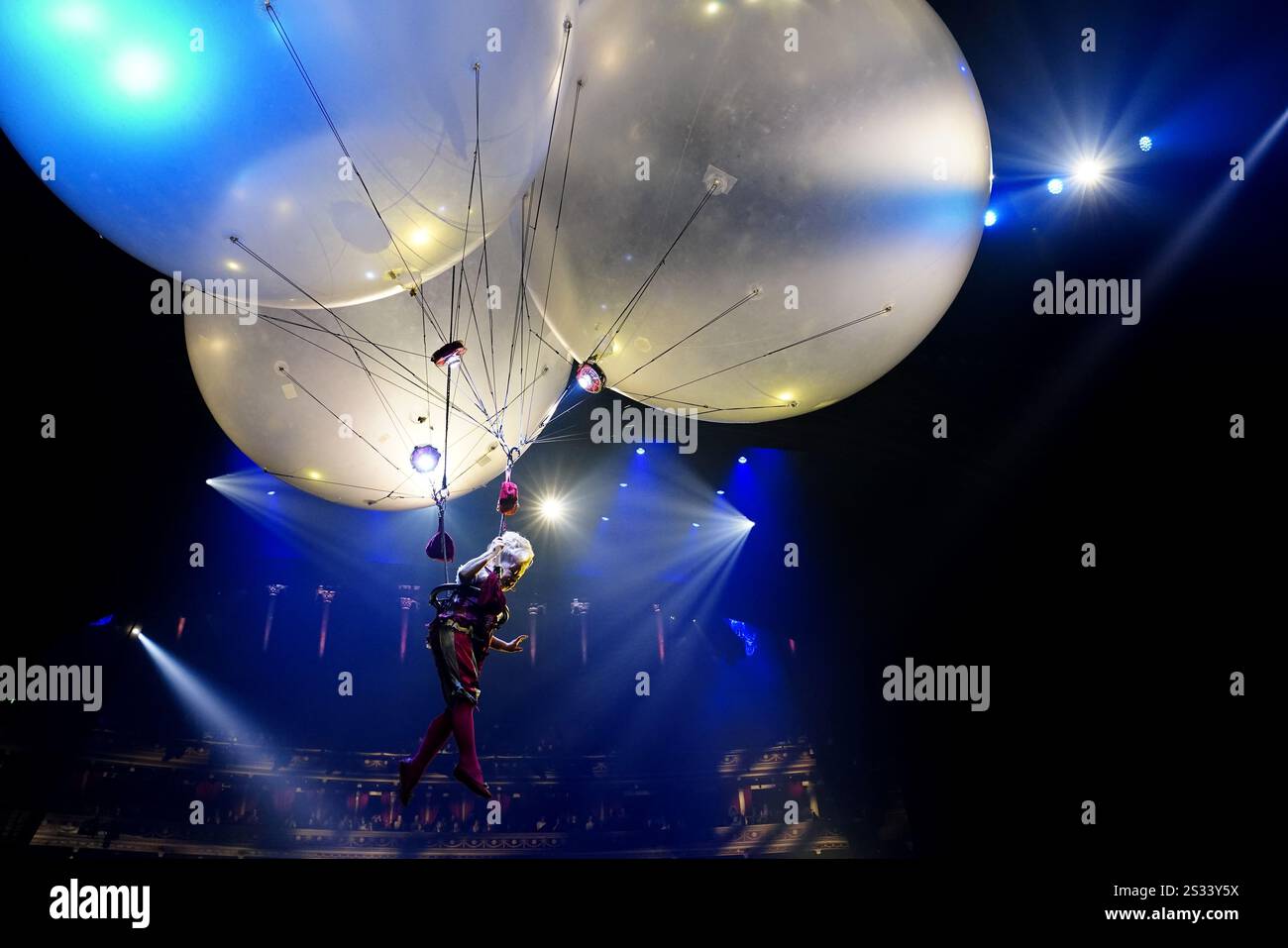A performer during a dress rehearsal for the Cirque du Soleil ...