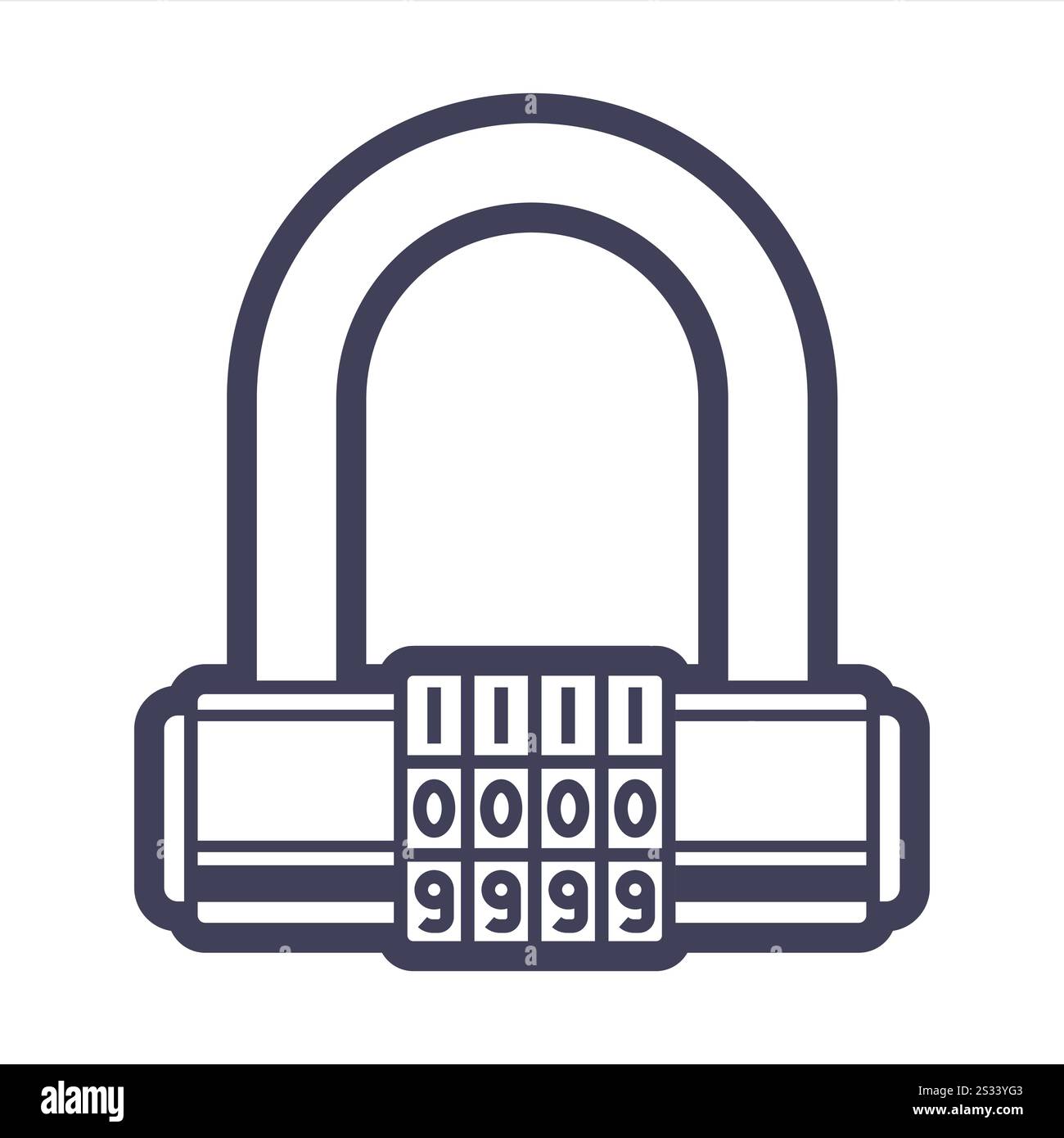 Black icon combination padlock. open by numerical code Stock Vector ...