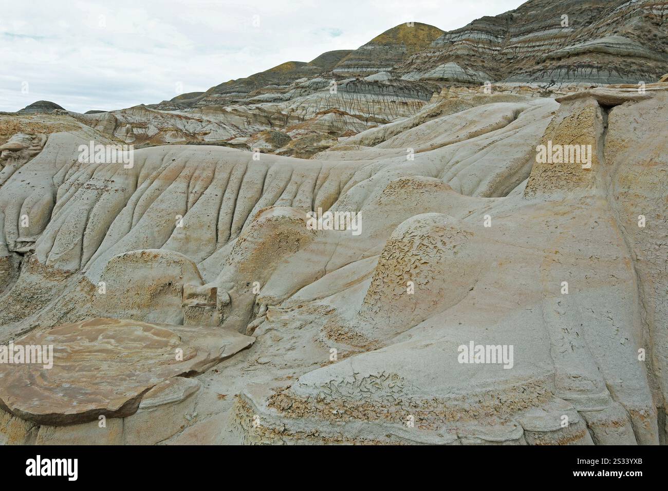 Badlands near Drumheller in the Red Deer River Valley of Alberta ...